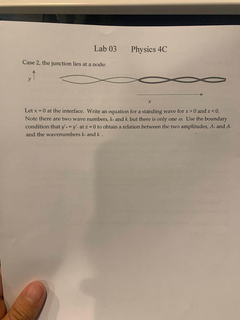 Solved Lab 03 Physics 4C Case 2, the junction lies at a | Chegg.com
