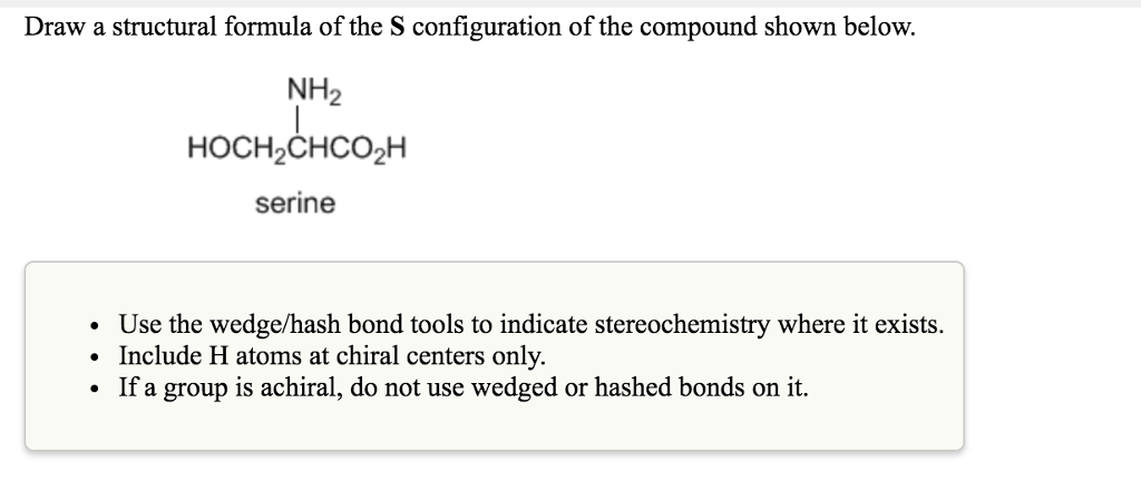 Solved Draw a structural formula of the S configuration of | Chegg.com