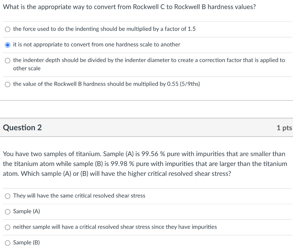 Solved What is the appropriate way to convert from Rockwell | Chegg.com