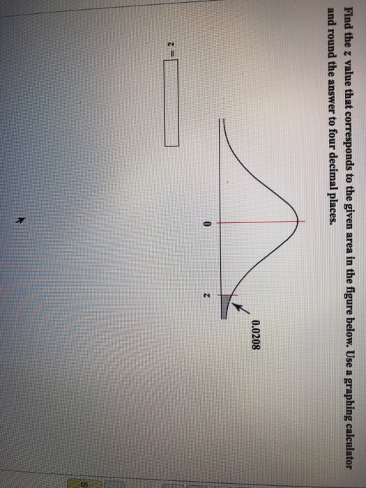 Solved Find the z value that corresponds to the given area | Chegg.com