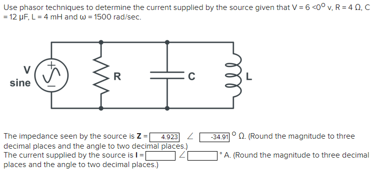 Solved Use phasor techniques to determine the current | Chegg.com