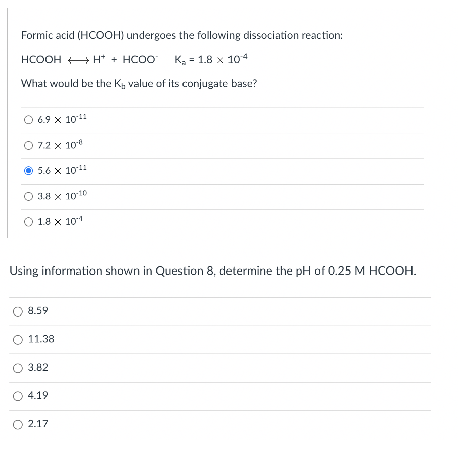 Solved Formic acid (HCOOH) undergoes the following | Chegg.com