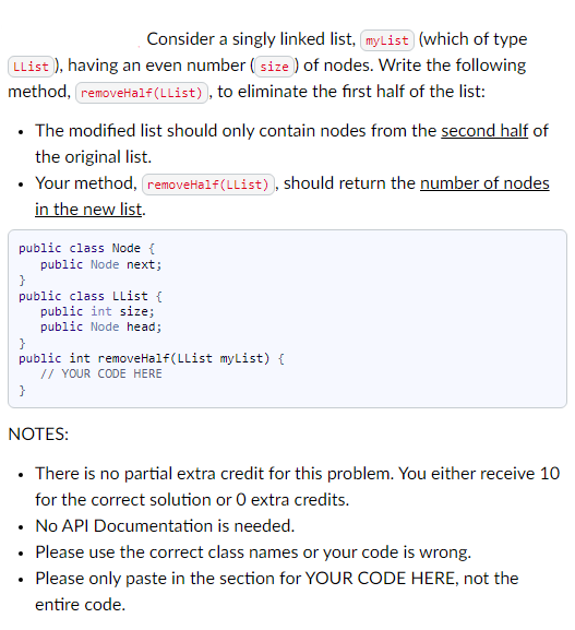 Solved Consider a singly linked list, (which of type ), | Chegg.com