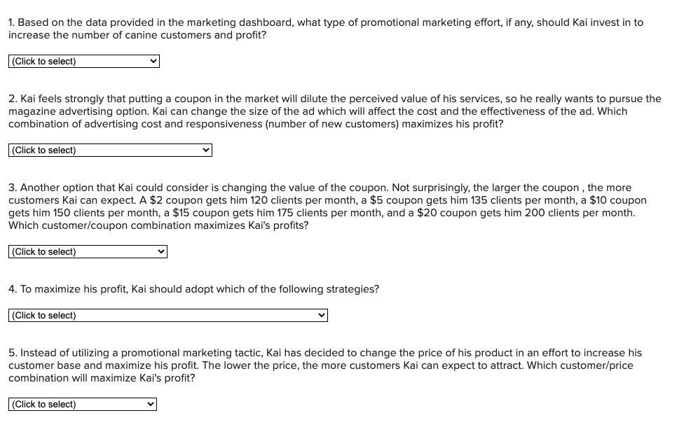 Solved Marketing Analytics: The Profit Equation Kai Stephens | Chegg.com