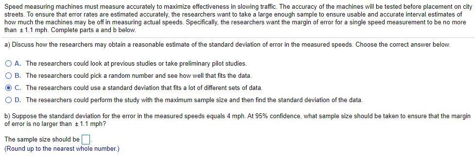 Solved Speed measuring machines must measure accurately to | Chegg.com