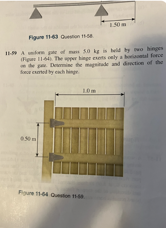 Solved Figure 11-63 Question 11-58. 11-59 A uniform gate of | Chegg.com