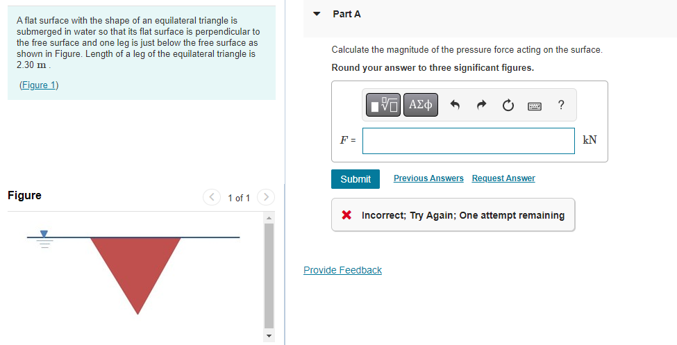 Solved A flat surface with the shape of an equilateral | Chegg.com