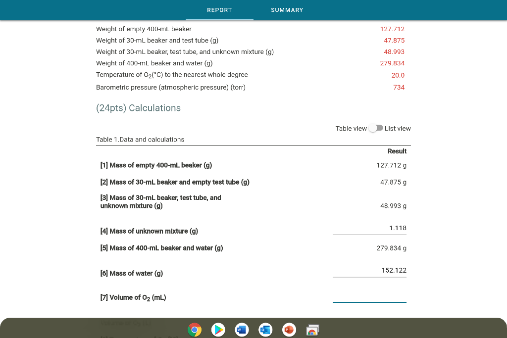 Analysis of KClO3/KCl Mixture Using the Ideal | Chegg.com