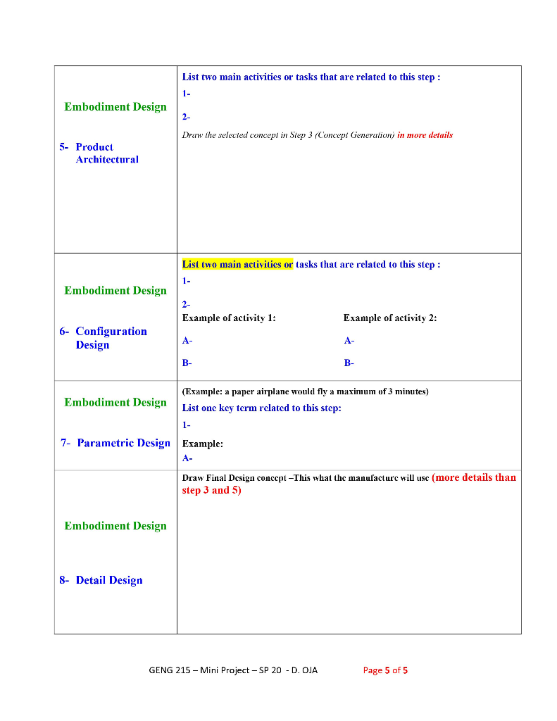 Mini Design Case - Office Chair Design Mini Project: | Chegg.com