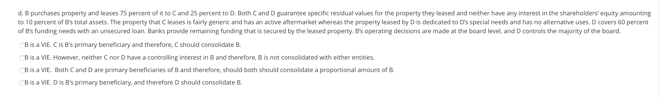 Identifying and Analyzing Variable Interest Entities | Chegg.com