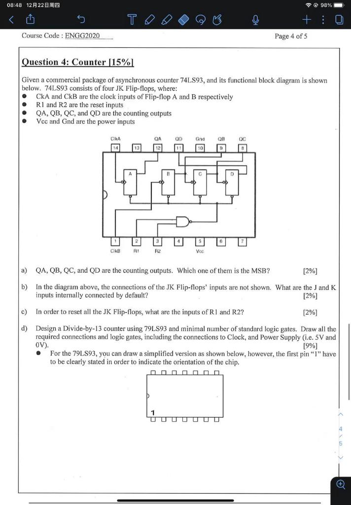 Solved Given a commercial package of asynchronous counter | Chegg.com