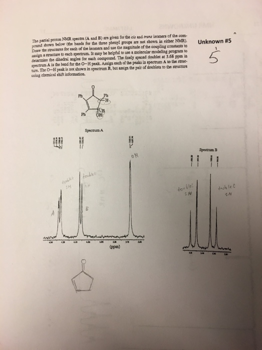 The partial proton NMR spectra (A and B) are given | Chegg.com