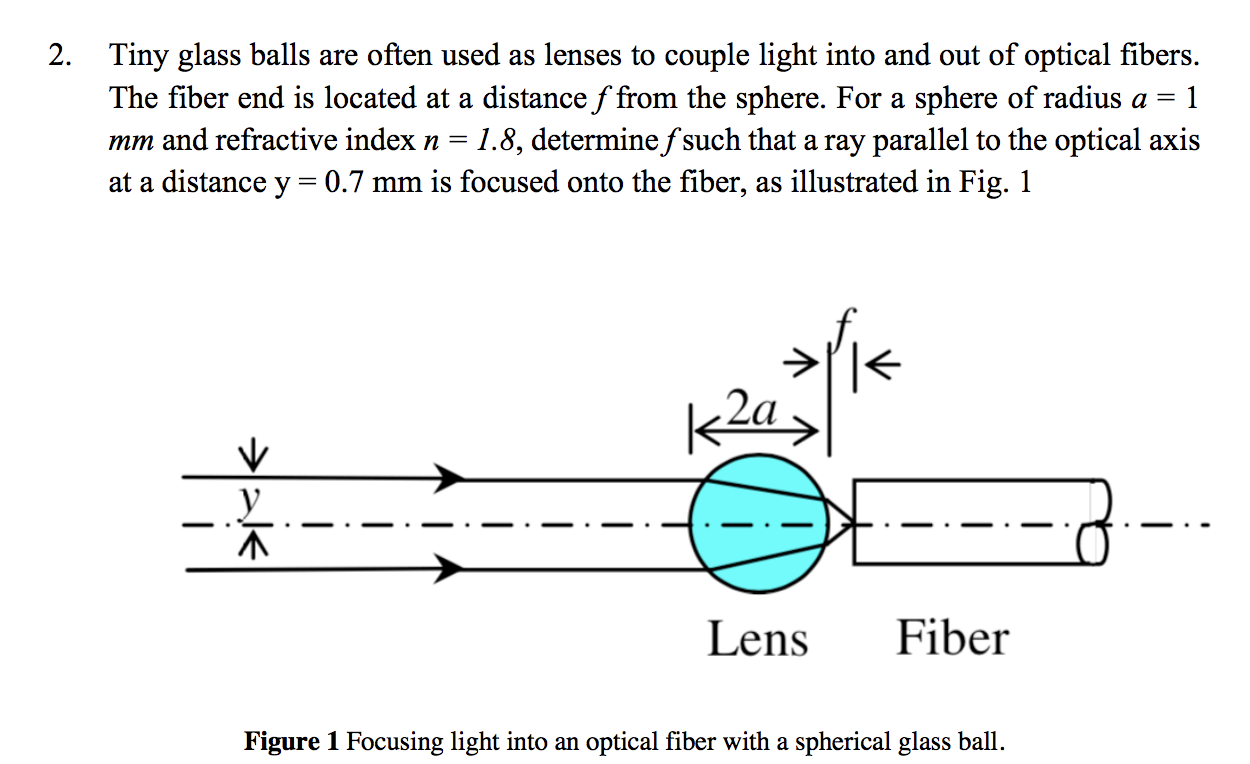 Solved 2. Tiny glass balls are often used as lenses to | Chegg.com