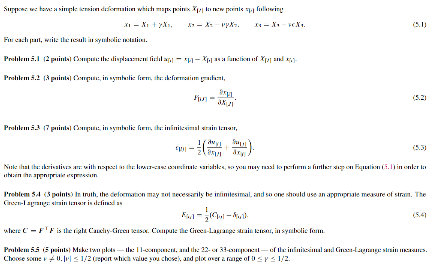 Solved Suppose we have a simple tension deformation which | Chegg.com