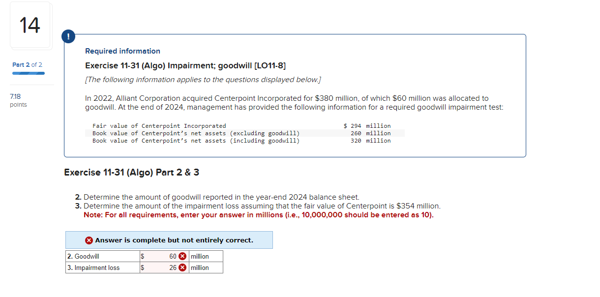 Solved Required information Exercise 11-31 (Algo) | Chegg.com