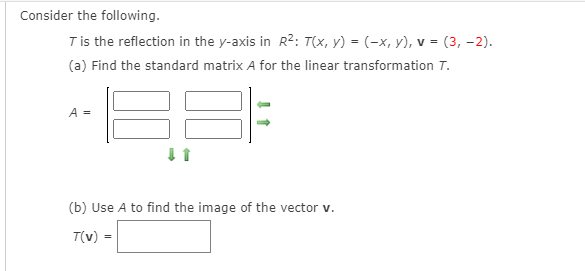 Solved Consider the following. T is the reflection in the | Chegg.com