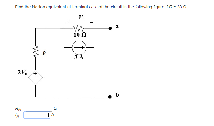 Solved Find the Norton equivalent at terminals a-b of the | Chegg.com