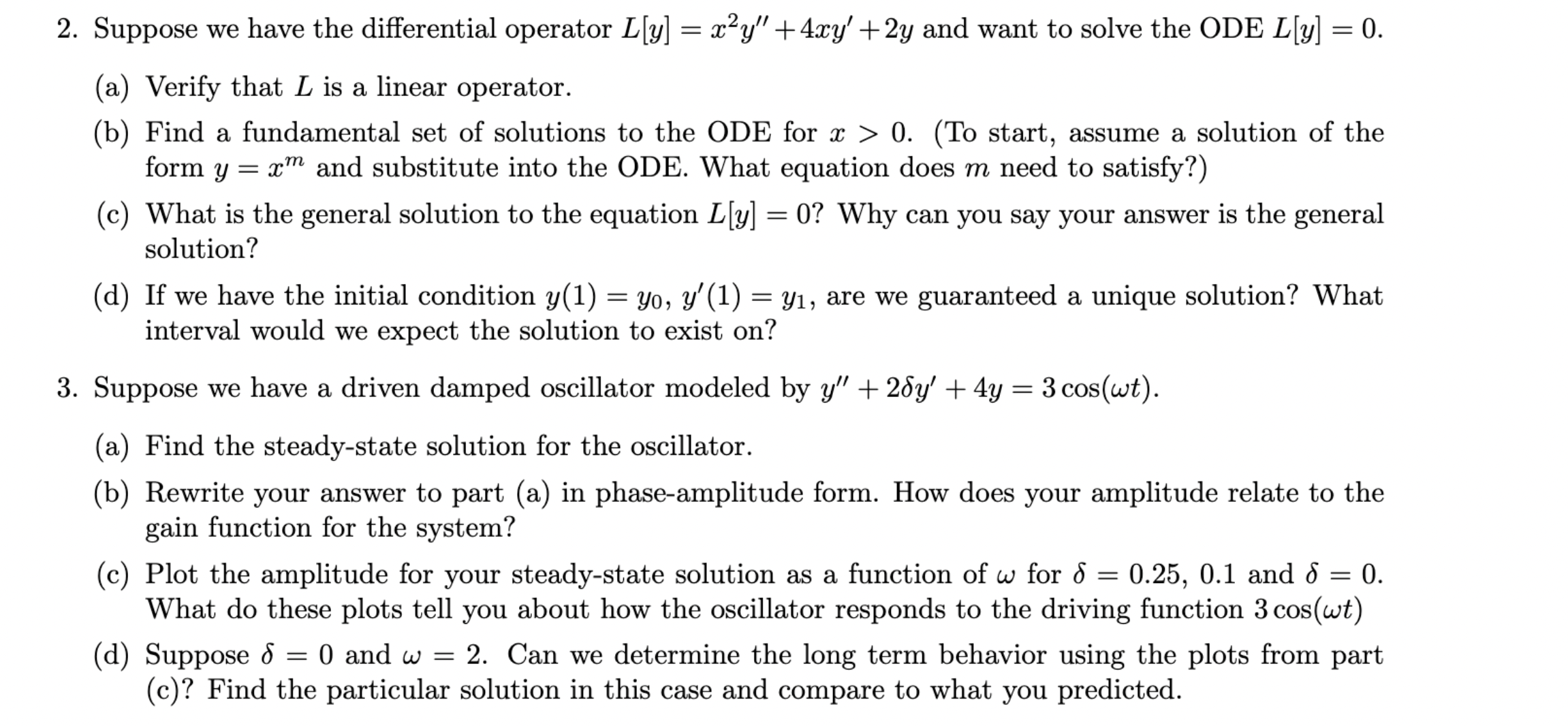 Solved 2. Suppose we have the differential operator | Chegg.com