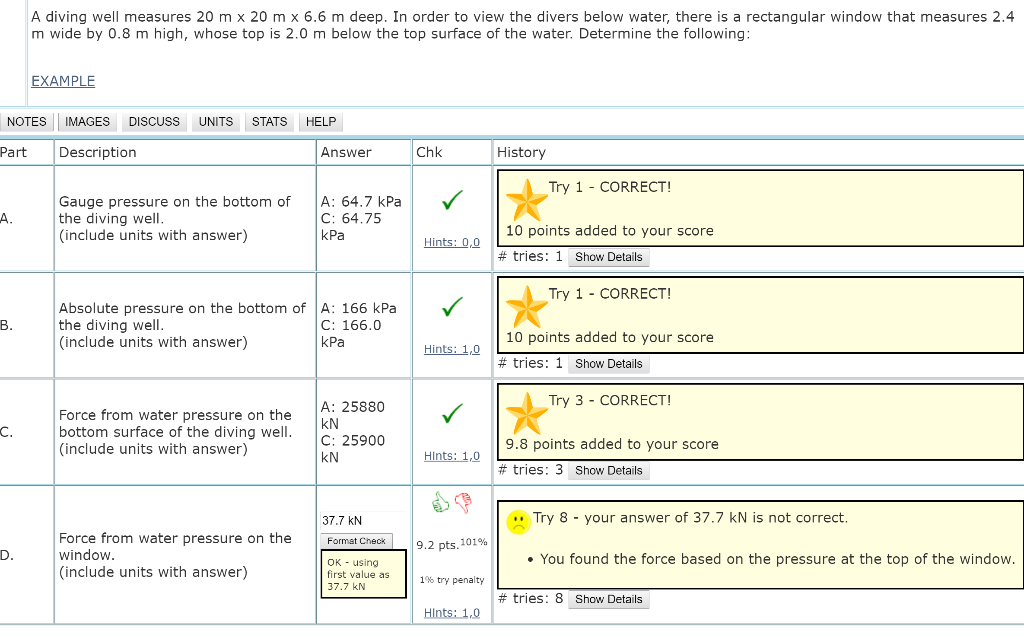 Solved A diving well measures 20 m x 20 m x 6.6 m deep. In | Chegg.com