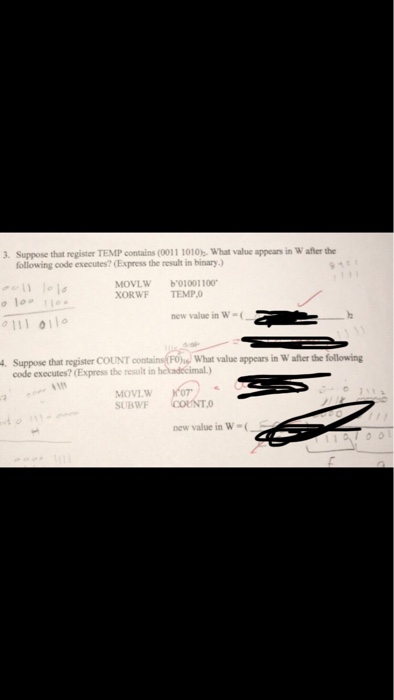 Solved 3. Suppose that register TEMP contains (0011 1010b. | Chegg.com