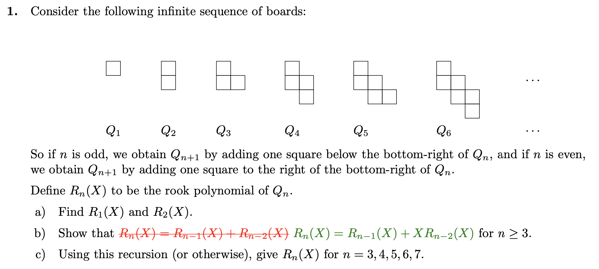 1. Consider the following infinite sequence of | Chegg.com