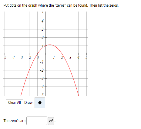 Solved Put dots on the graph where the "zeros" can be found. | Chegg.com