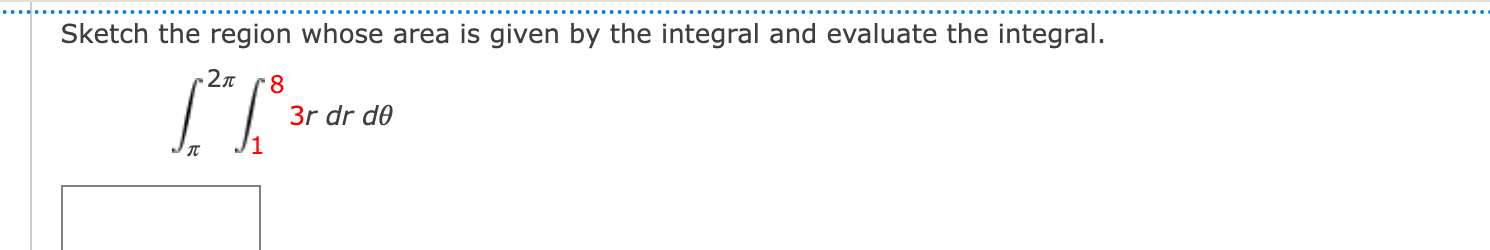 Solved Sketch the region whose area is given by the integral | Chegg.com
