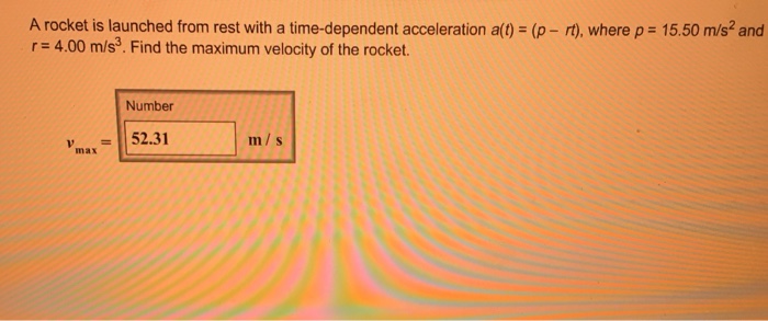 Solved A rocket is launched from rest with a time-dependent | Chegg.com
