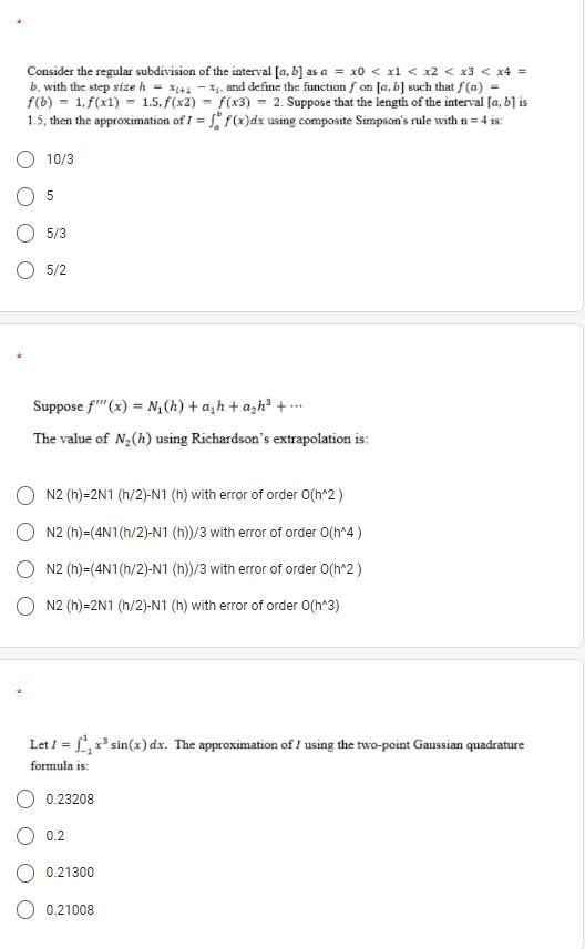 Solved The approximation of I = tanx dx using composite | Chegg.com