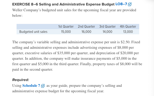 Solved EXERCISE 8-6 Selling and Administrative Expense | Chegg.com Solved EXERCISE 8-6 Selling and Administrative Expense | Chegg.com