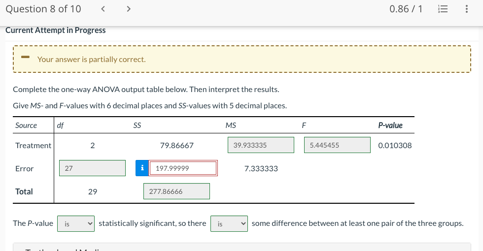 Solved Complete the one-way ANOVA output table below. Then | Chegg.com