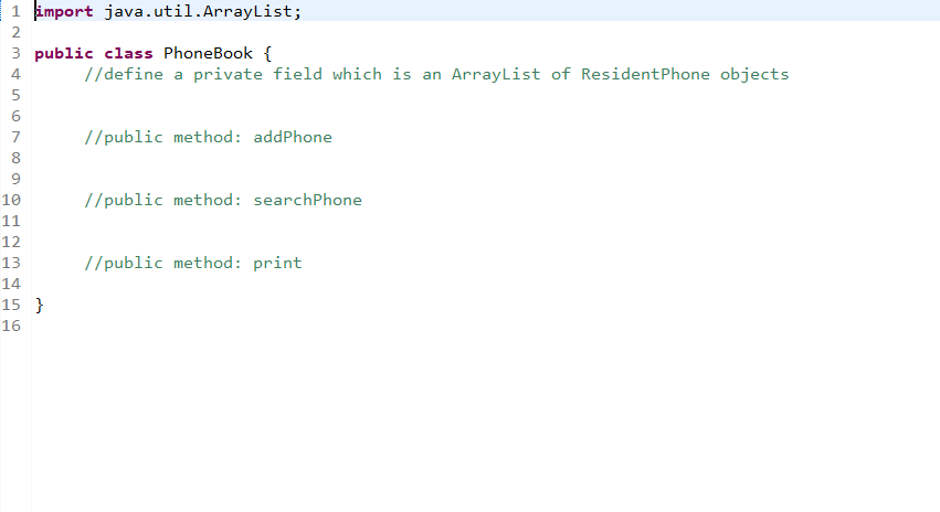 Solved Part-1[40pts]: Open ResidentPhone.java, and complete | Chegg.com
