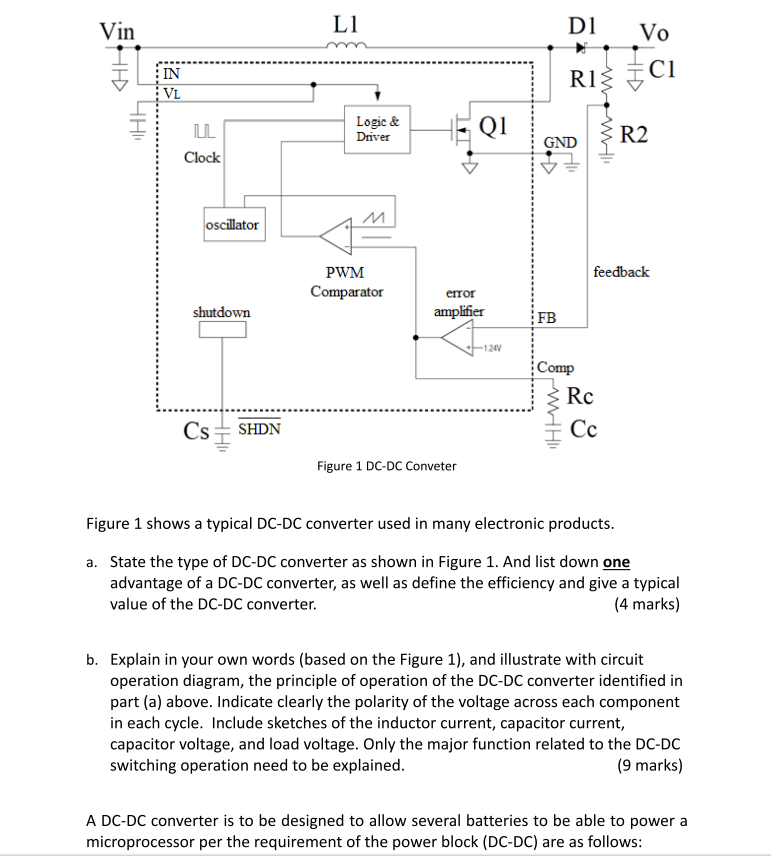 Solved Figure 1 DC-DC Conveter Figure 1 shows a typical | Chegg.com