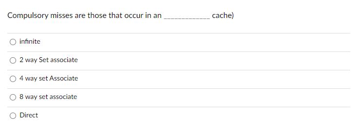 Solved Compulsory misses are those that occur in an cache) | Chegg.com Solved Compulsory misses are those that occur in an cache) | Chegg.com