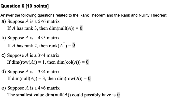 Solved Question 6 [10 points] Answer the following questions | Chegg.com