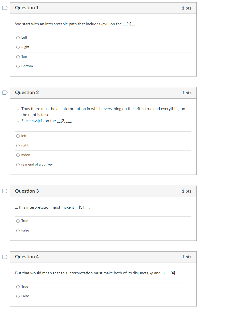 Solved Question 1 1 pts We start with an interpretable path | Chegg.com