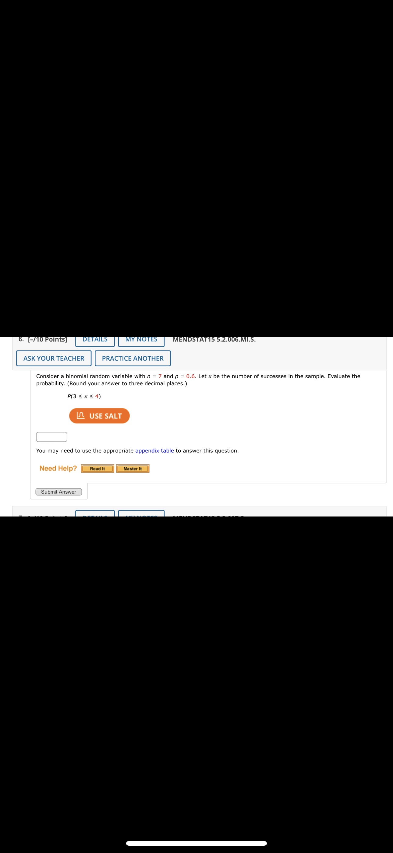 Solved Consider a binomial random variable with n=7 ﻿and | Chegg.com