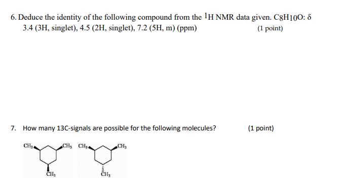 Solved 6. Deduce the identity of the following compound from | Chegg.com