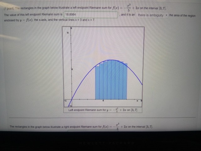 Solved Right endpoint Riemann sum for +2z on 13,71 Using the | Chegg.com