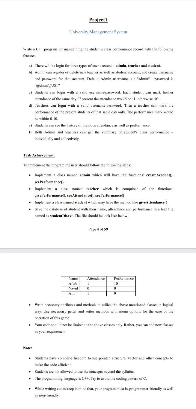 Solved Project1 University Management System Write a CH | Chegg.com
