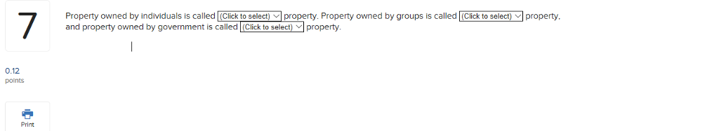 Solved Property owned by individuals is called (Click to | Chegg.com
