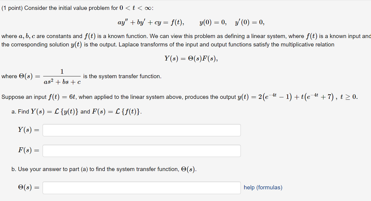 Solved 1 Point Consider The Initial Value Problem For 0 Chegg