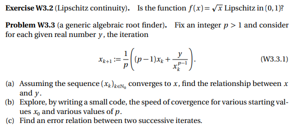 Solved Exercise W3.2 (Lipschitz continuity). Is the function | Chegg.com