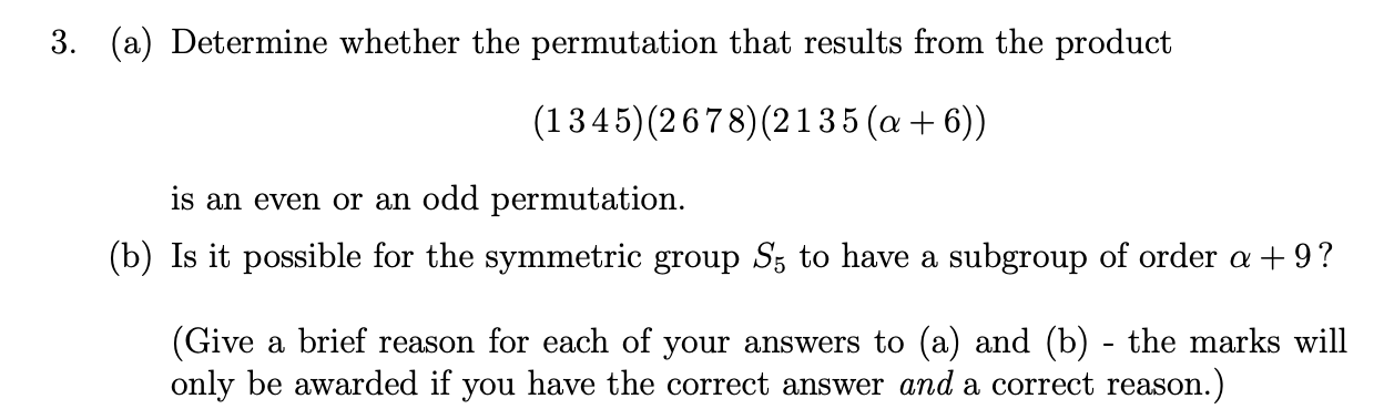 Solved 3 A Determine Whether The Permutation That Results