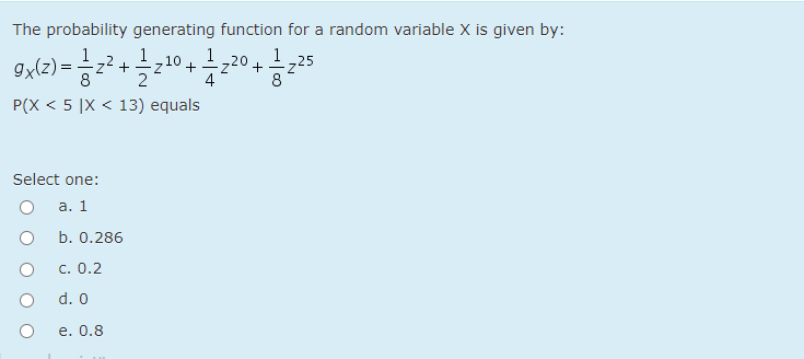 Solved The probability generating function for a random | Chegg.com