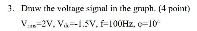 Solved 3. Draw the voltage signal in the graph. (4 point) | Chegg.com