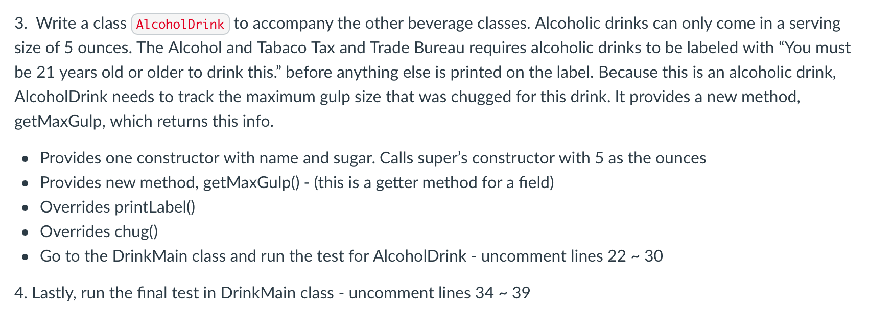 Solved In this example, you will create subclasses that | Chegg.com