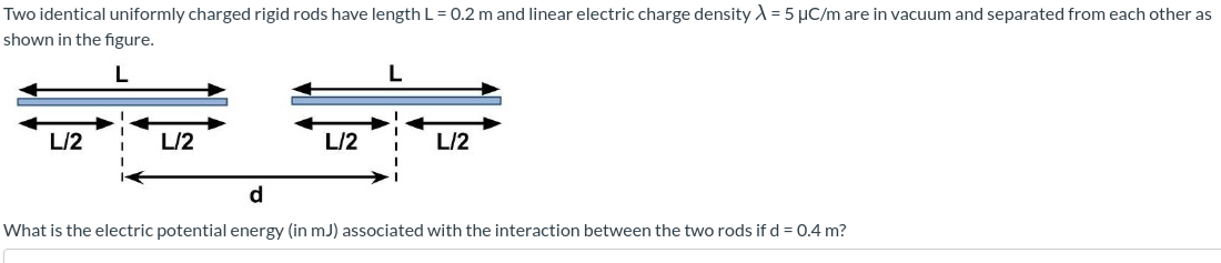 Solved Two identical uniformly charged rigid rods have | Chegg.com