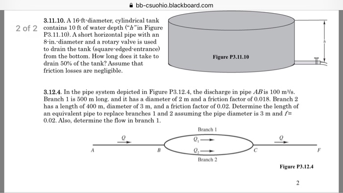 Solved: 을 Bb-csuohio.blackboard.com 3.11.10. A 16-ft-diam... | Chegg.com