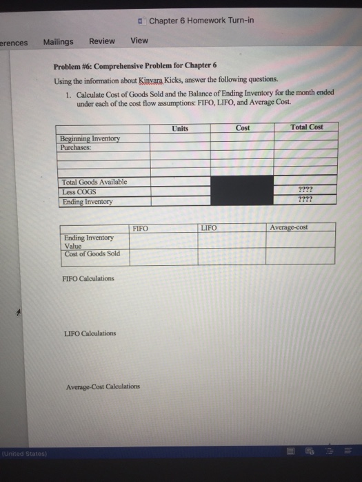 Chapter 6 Homework Turn In References Mailings Review